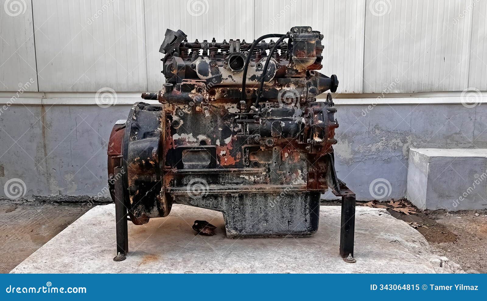 An Old Engine from a 1970 Truck Stock Image - Image of automobile ...