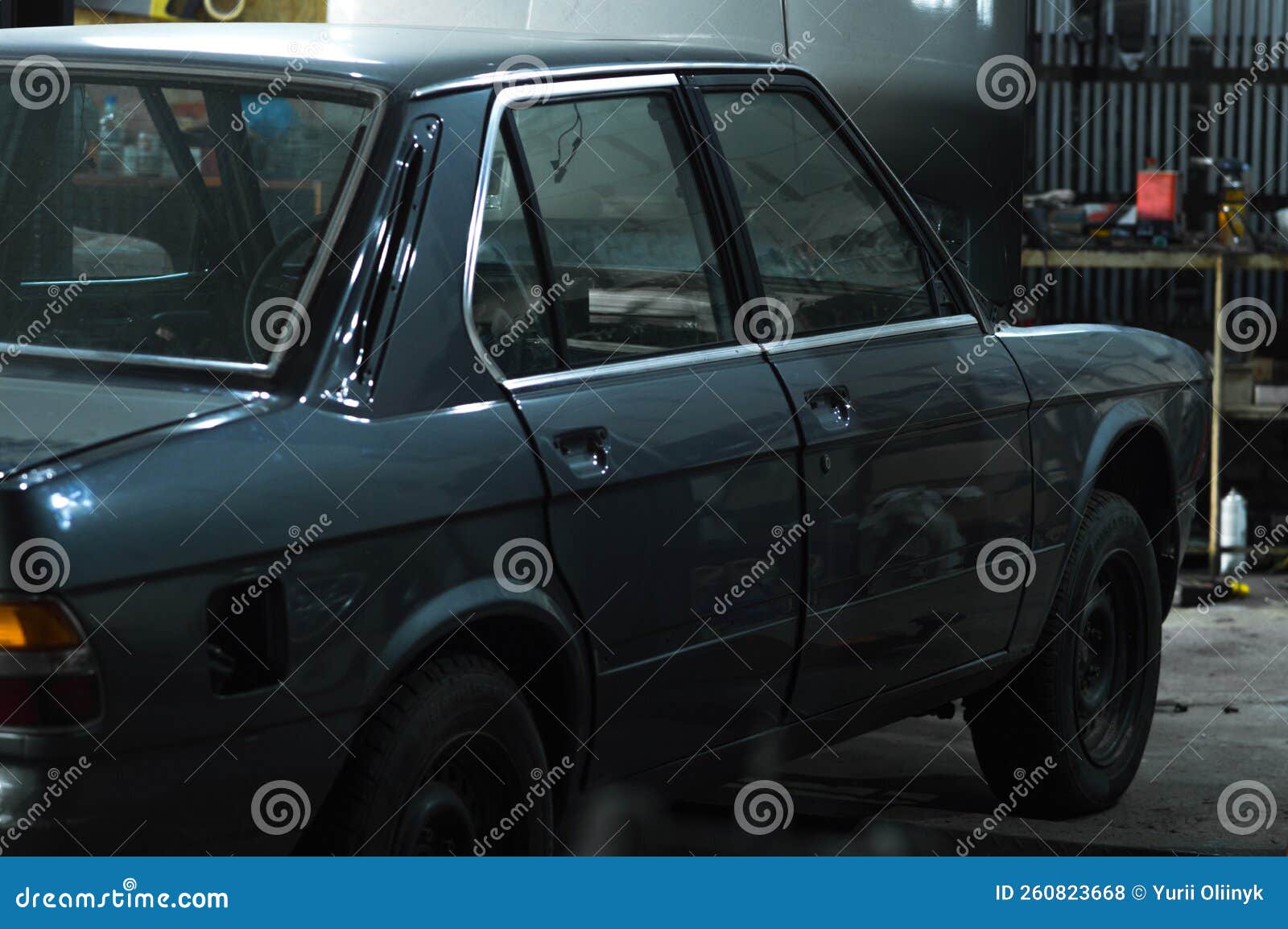 An Old Engine Under Old Gray Car Stock Photo - Image of internal ...
