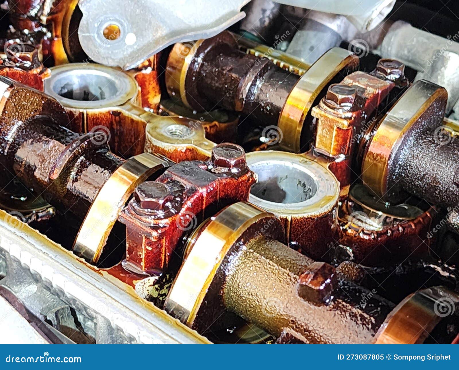 Old Engine Valve Open Engine Cover Engine Repair Stock Image - Image of ...