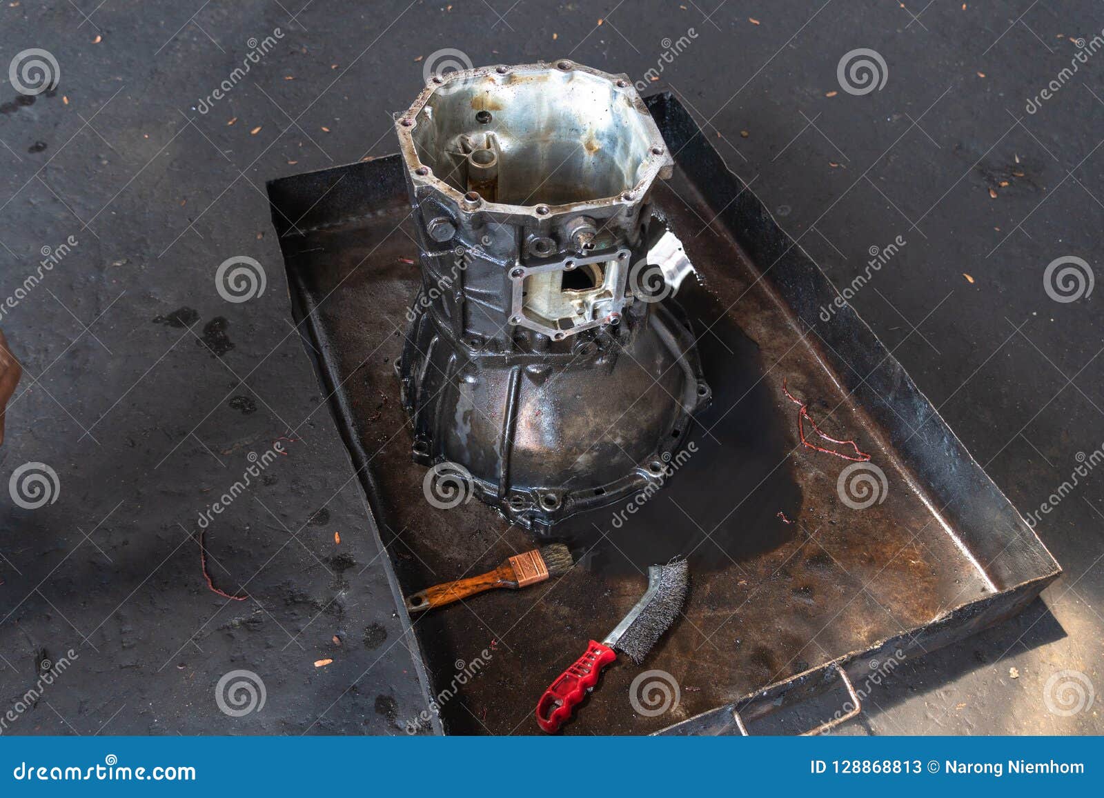 Old Engine Was Dismantled Washed and Maintained Stock Image - Image of ...