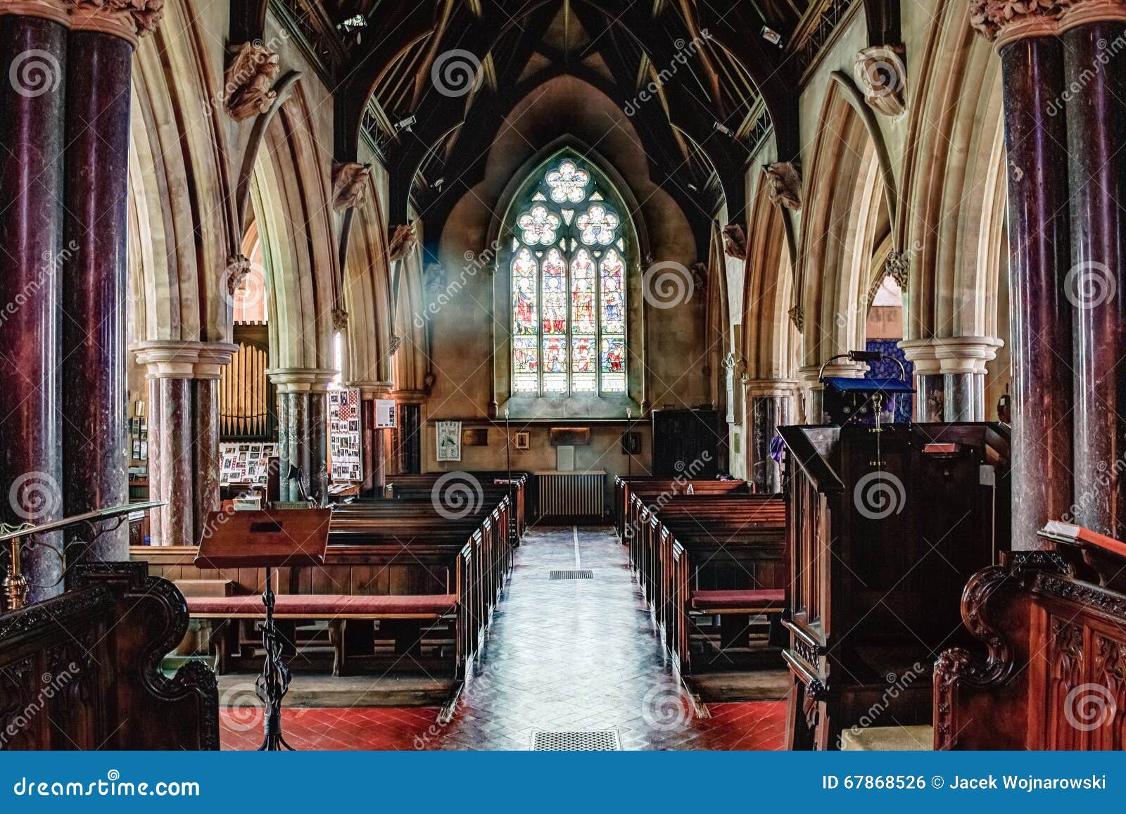 Old English church inside stock photo. Image of glass - 67868526