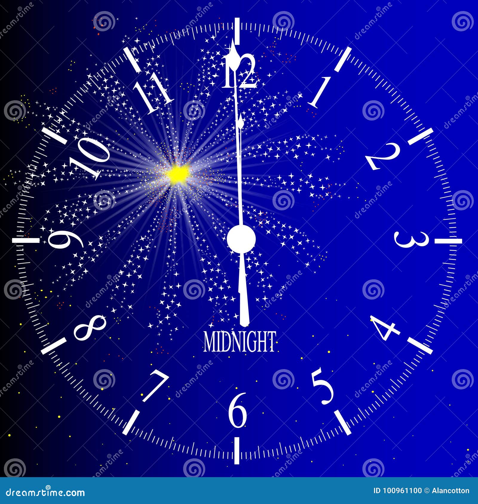 Midnight stock vector. Illustration of vector, watch - 100961100