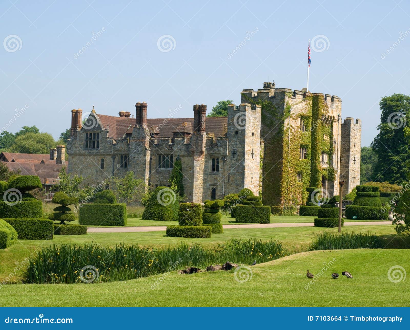 Old English Stone Built Historic Castle Stock Photo - Image of ...