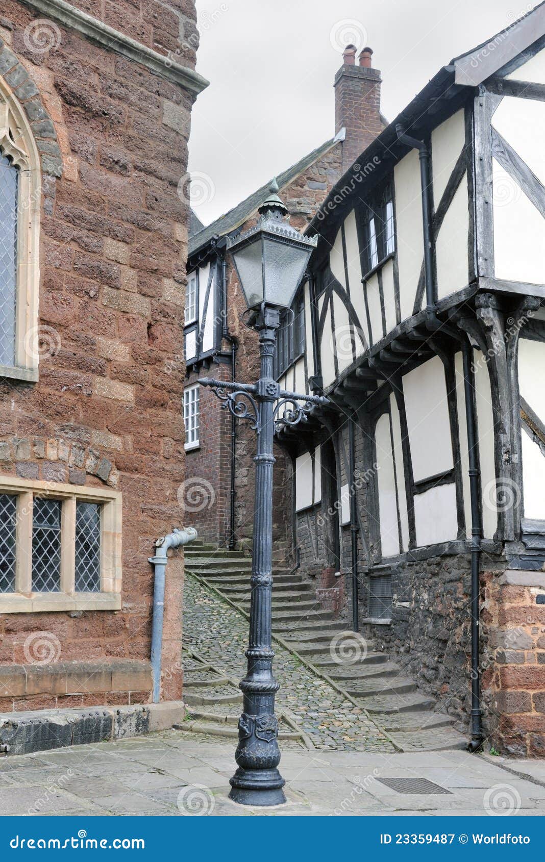 Old english street stock image. Image of framed, england - 23359487