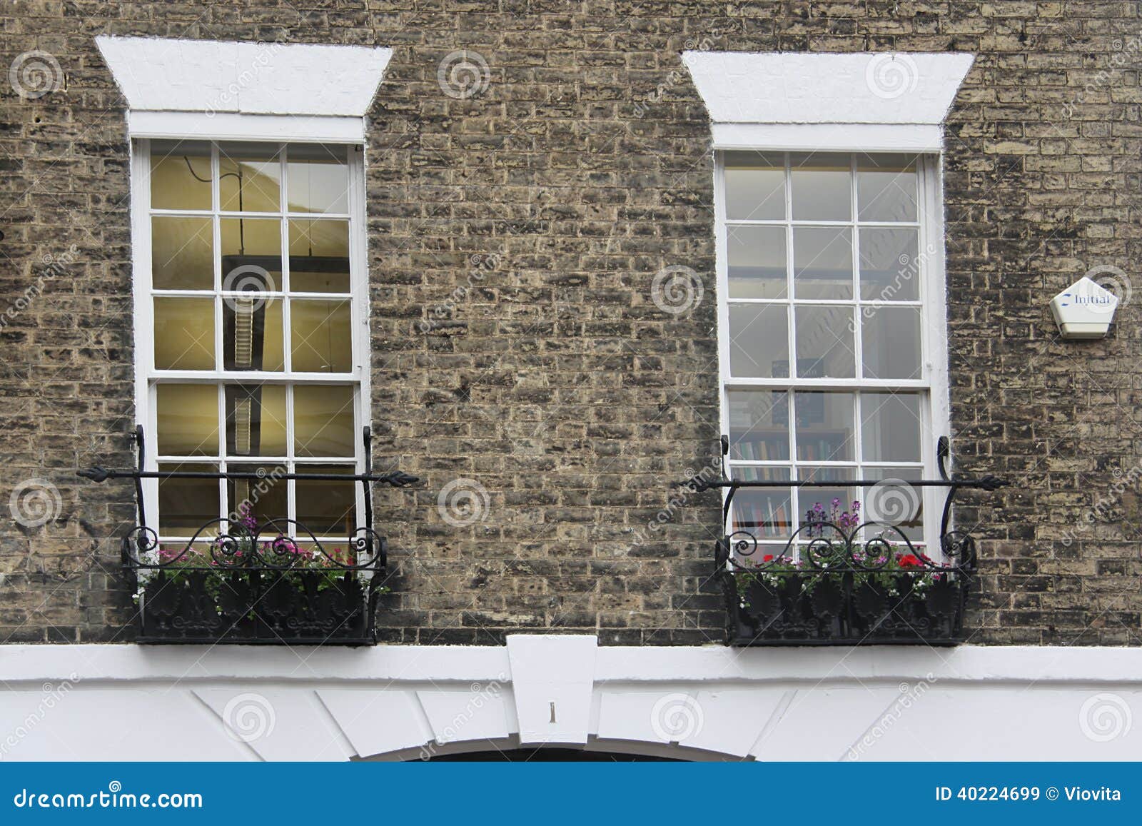 Old English Tudor Style Decor, White Windows Stock Image - Image of ...