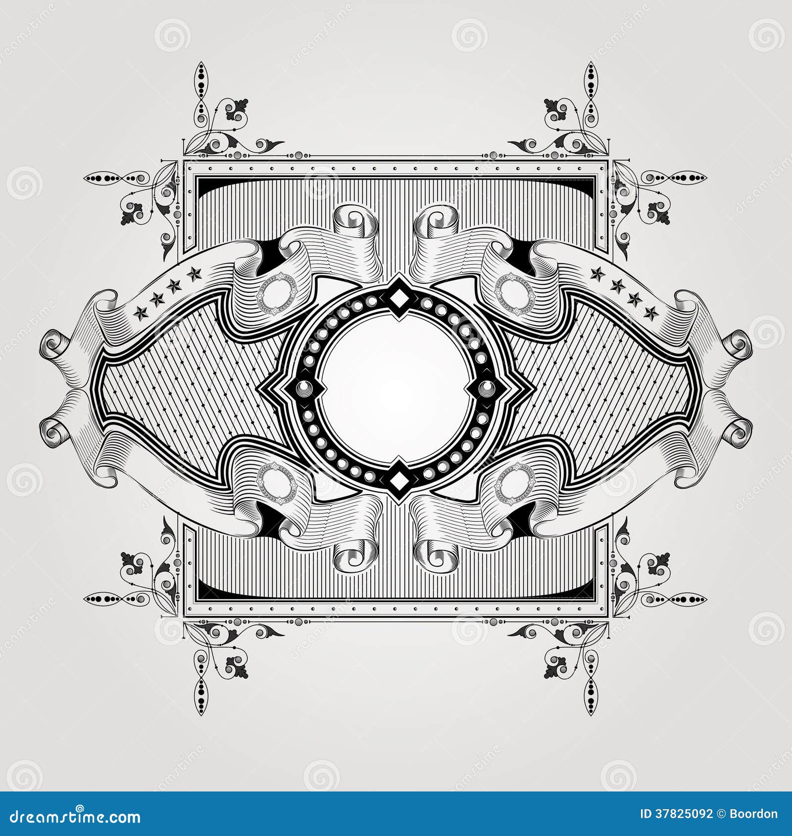 Old Engraving Banner with Pattern Stock Vector - Illustration of ...