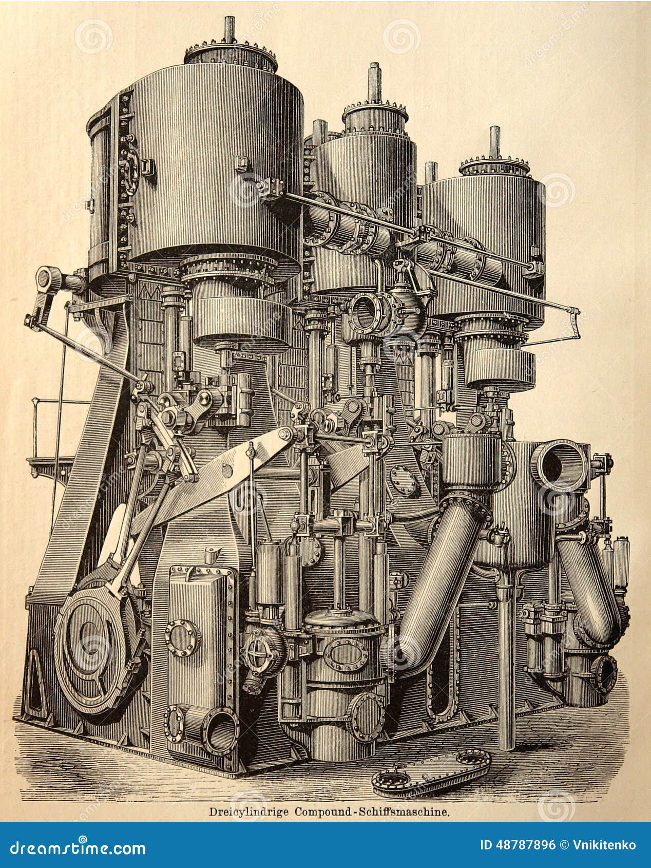 Old Engraving of Steam Engine Editorial Photo - Image of burning, smoke ...