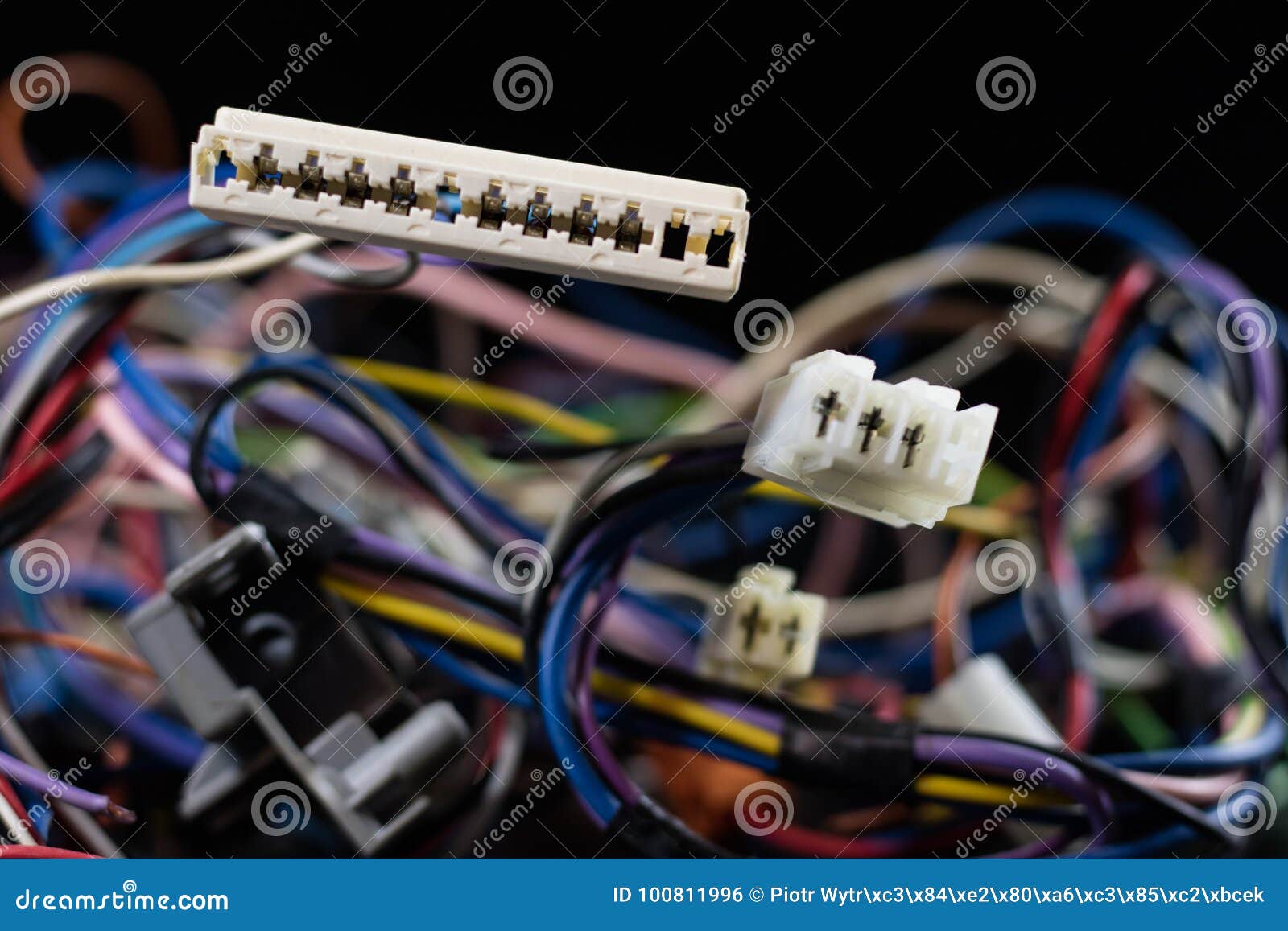 Old Entangled Cables, Electronics and Old Cable Connectors on a Stock ...