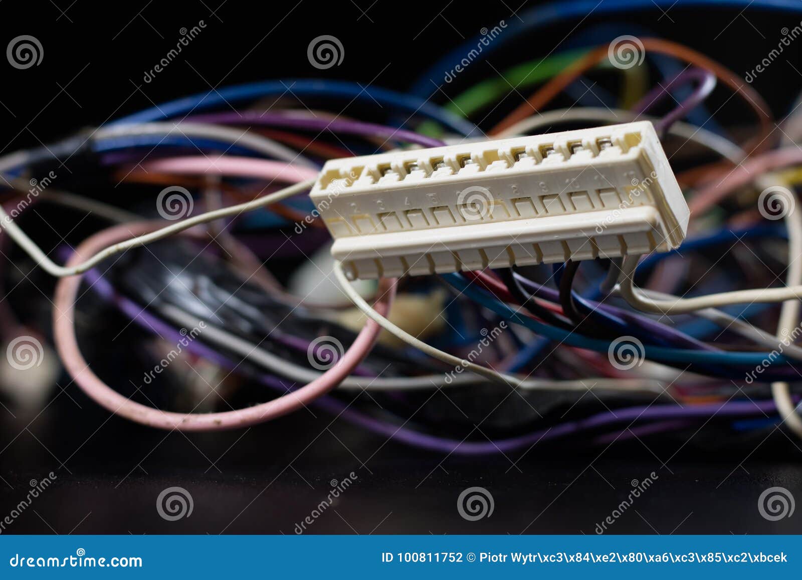 Old Entangled Cables, Electronics and Old Cable Connectors on a Stock ...