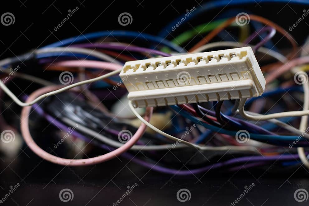 Old Entangled Cables, Electronics and Old Cable Connectors on a Stock ...
