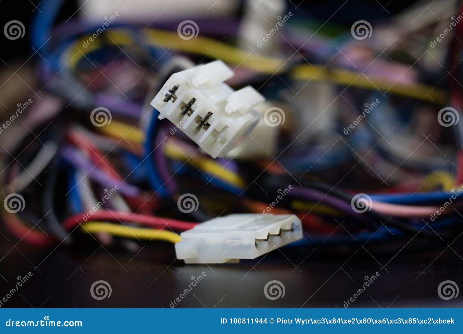 Old Entangled Cables, Electronics and Old Cable Connectors on a Stock ...