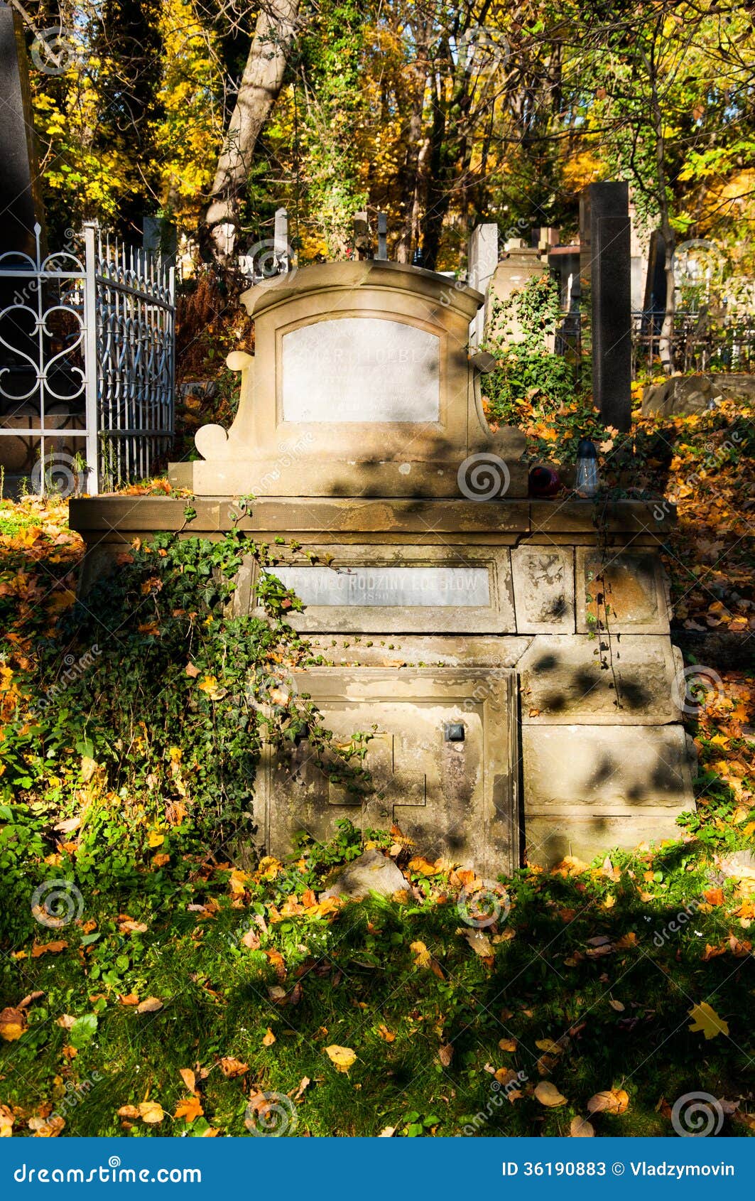 An Old Entombment on a Cemetery Stock Image - Image of sculpture, grot ...