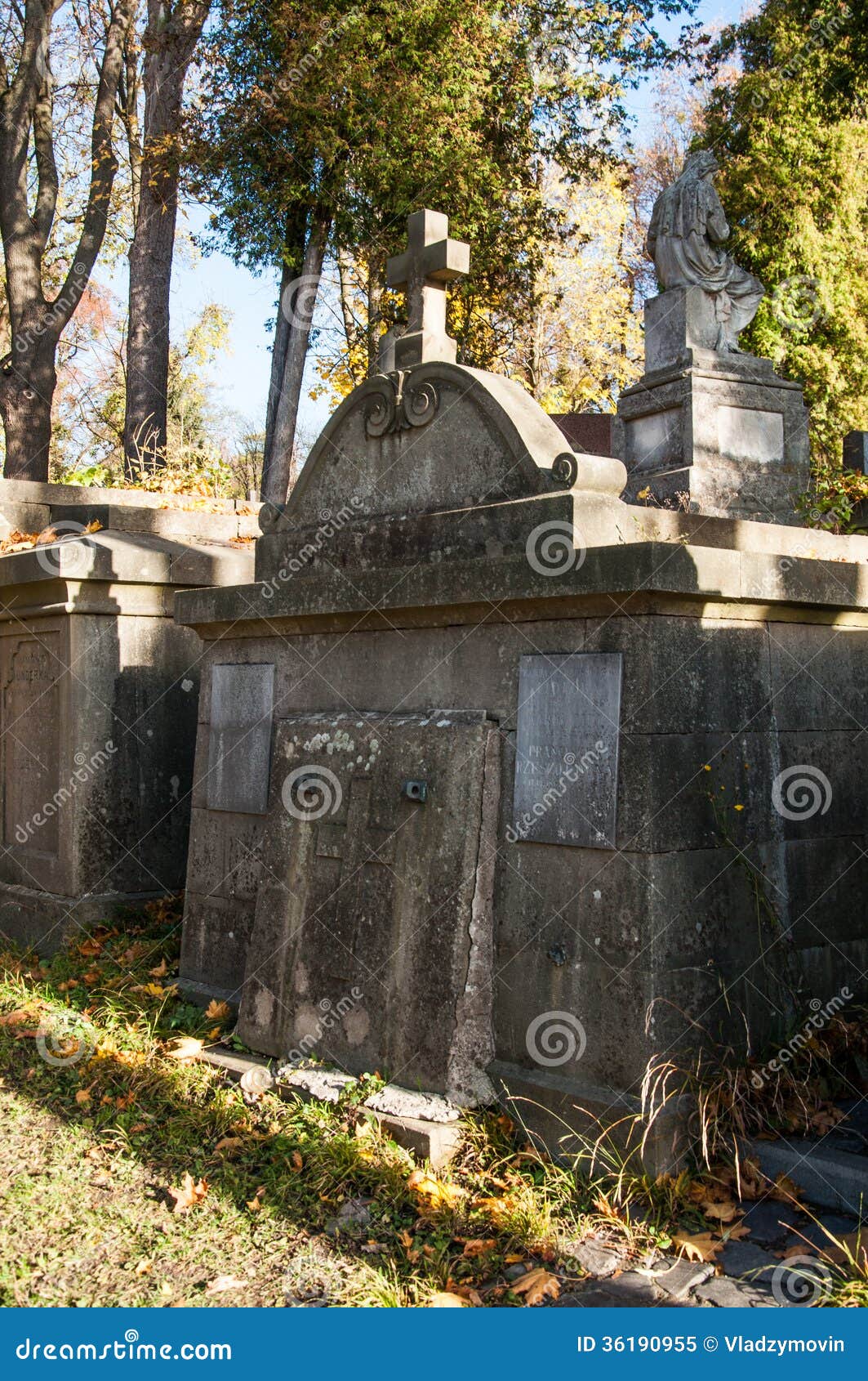 An Old Entombment on a Cemetery Stock Image - Image of architecture ...