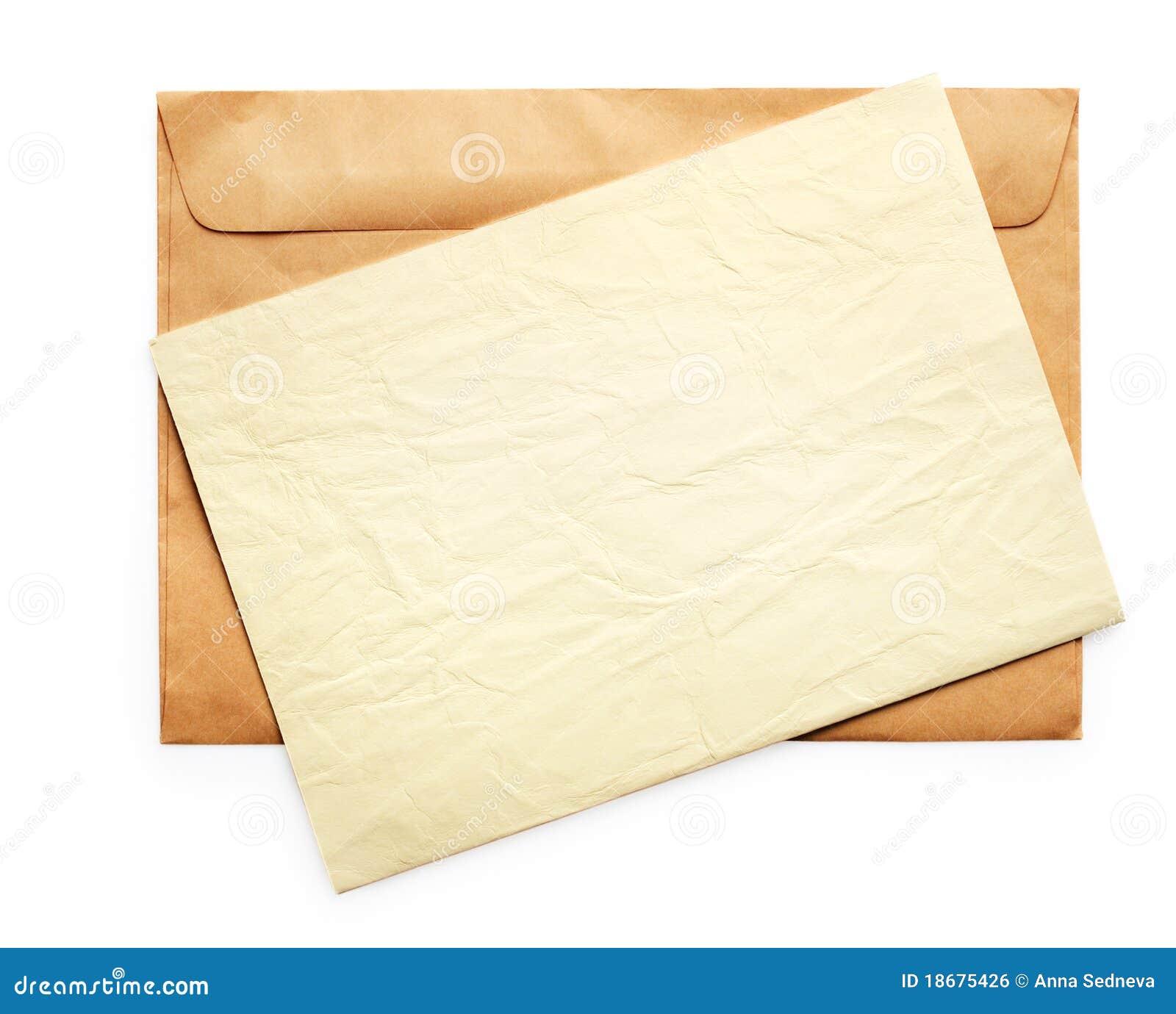 Old Envelope with Blank Note Stock Photo - Image of horizontal, opening ...