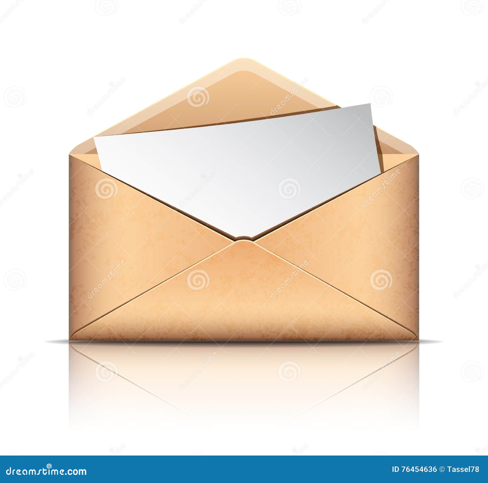 Old Envelope with Blank Paper Stock Vector - Illustration of ...