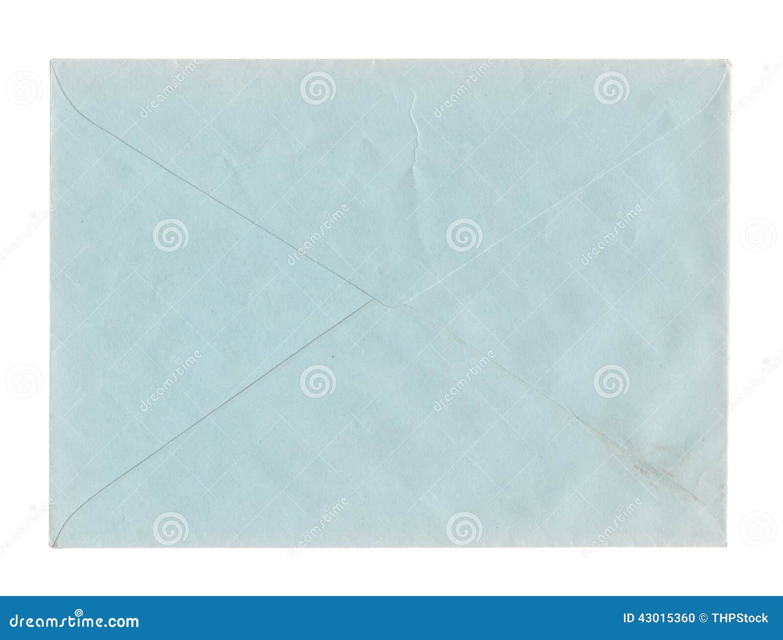 Vintage Blue Envelope Isolated Stock Photo - Image of office, blank ...