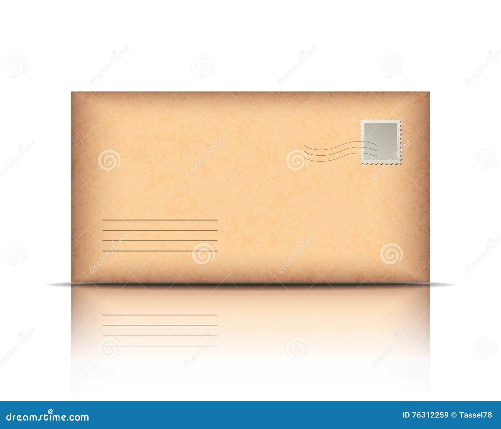 Old Envelope, Isolated on White. Stock Vector - Illustration of ...