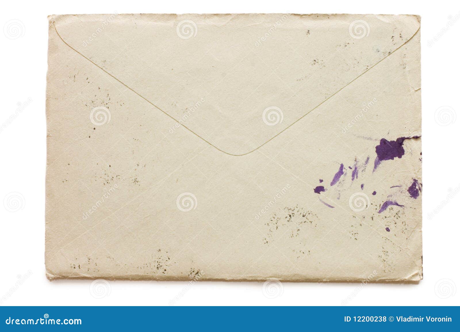 The Old Envelope Soiled by Ink Stock Photo - Image of stained, single ...