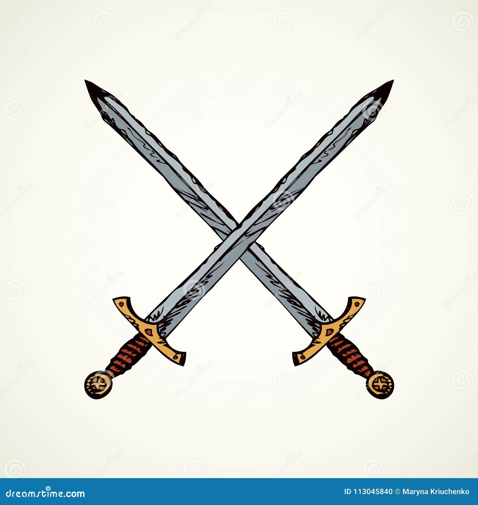 Old Epee. Vector drawing stock vector. Illustration of armour - 113045840