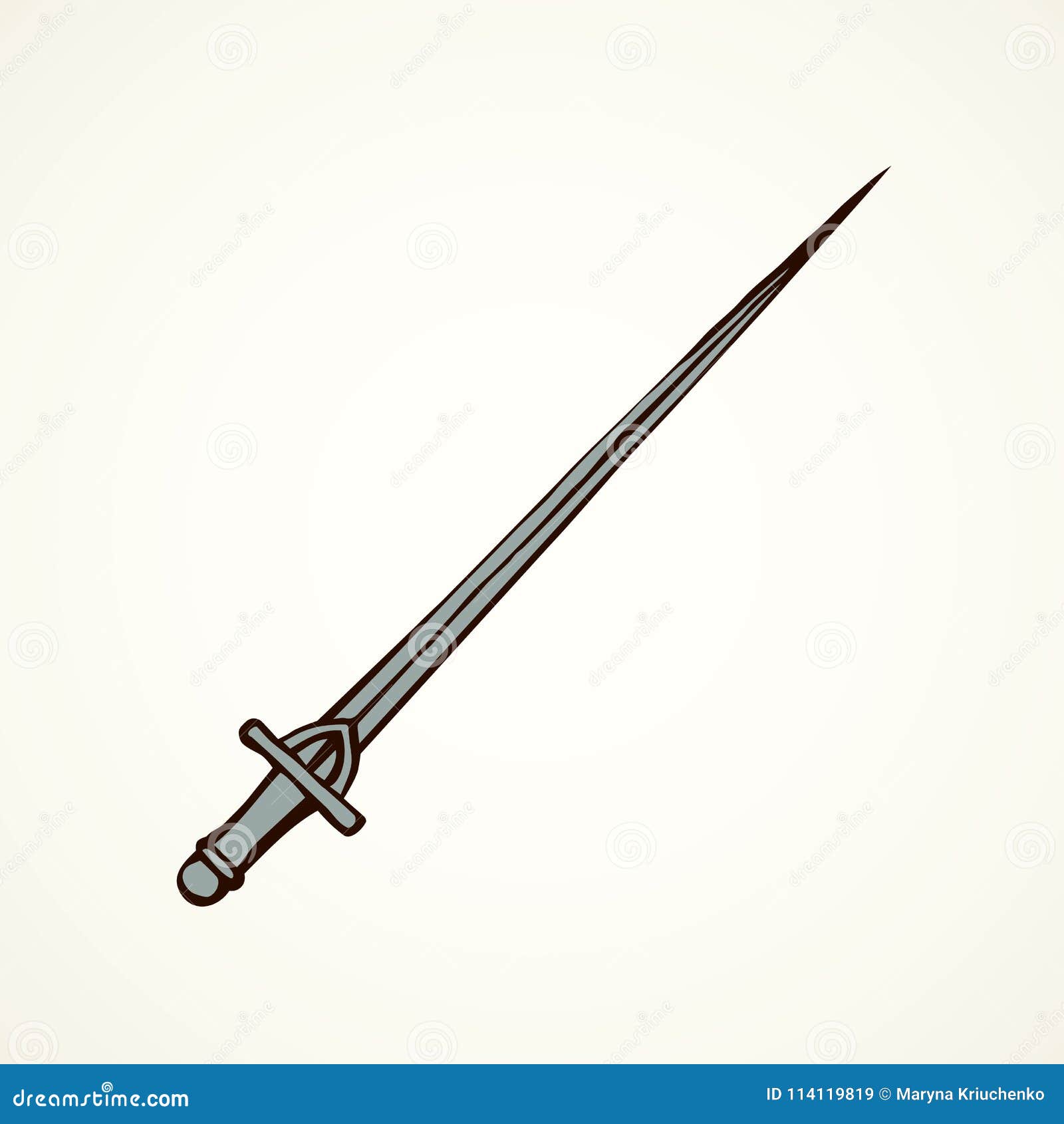 Old Epee. Vector drawing stock vector. Illustration of graphic - 114119819