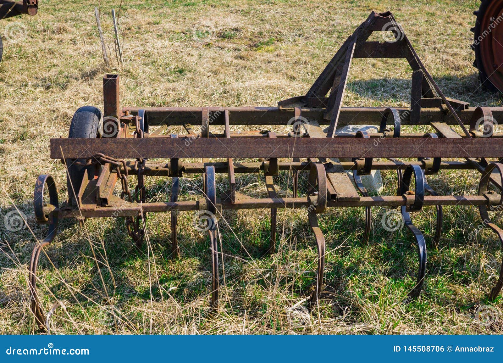Old Equipment for Agricultural Work in the Field. on the Farm Stock ...