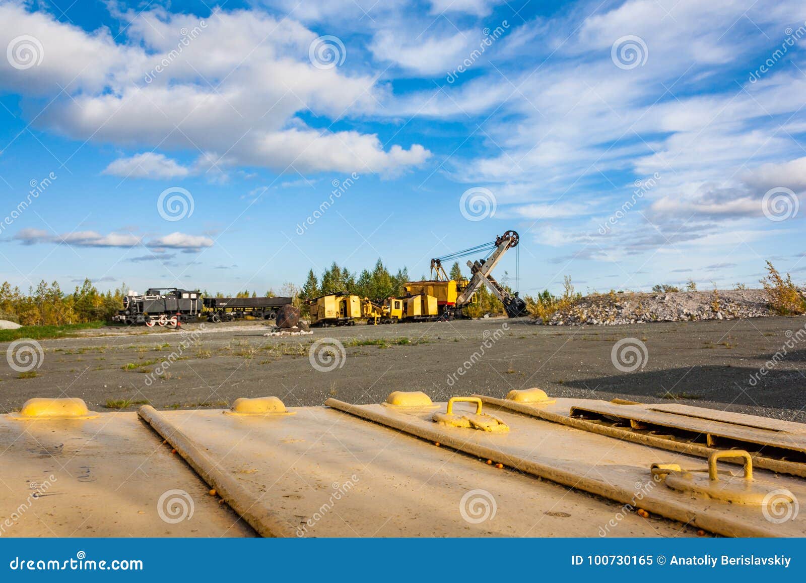 Old Equipment for Ore Mining in a Quarry Stock Image - Image of hole ...
