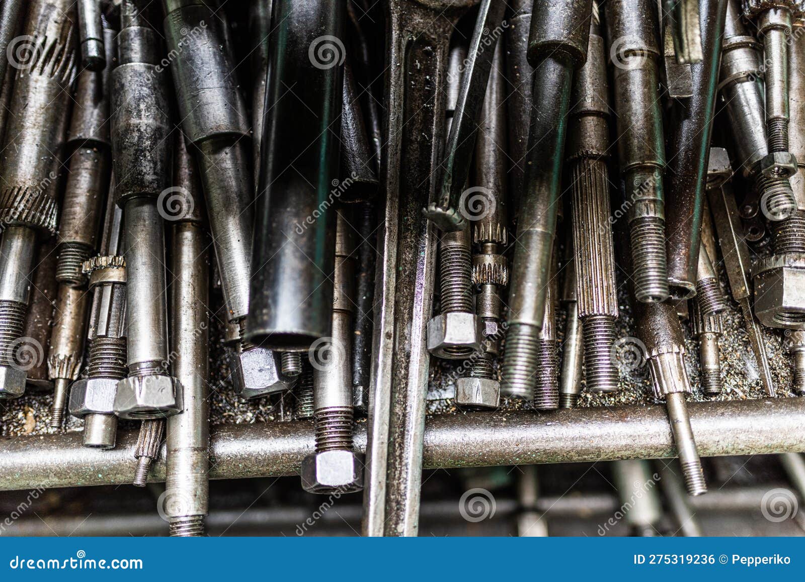 Old Equipment, Tools in a Rustic Style in an Abandoned Mechanical ...