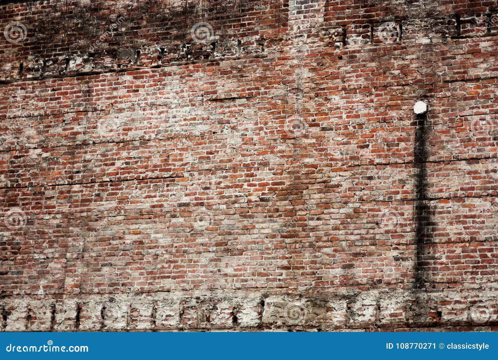 Old Eroded Stained Brick Wall Stock Image - Image of cracks, rusty ...
