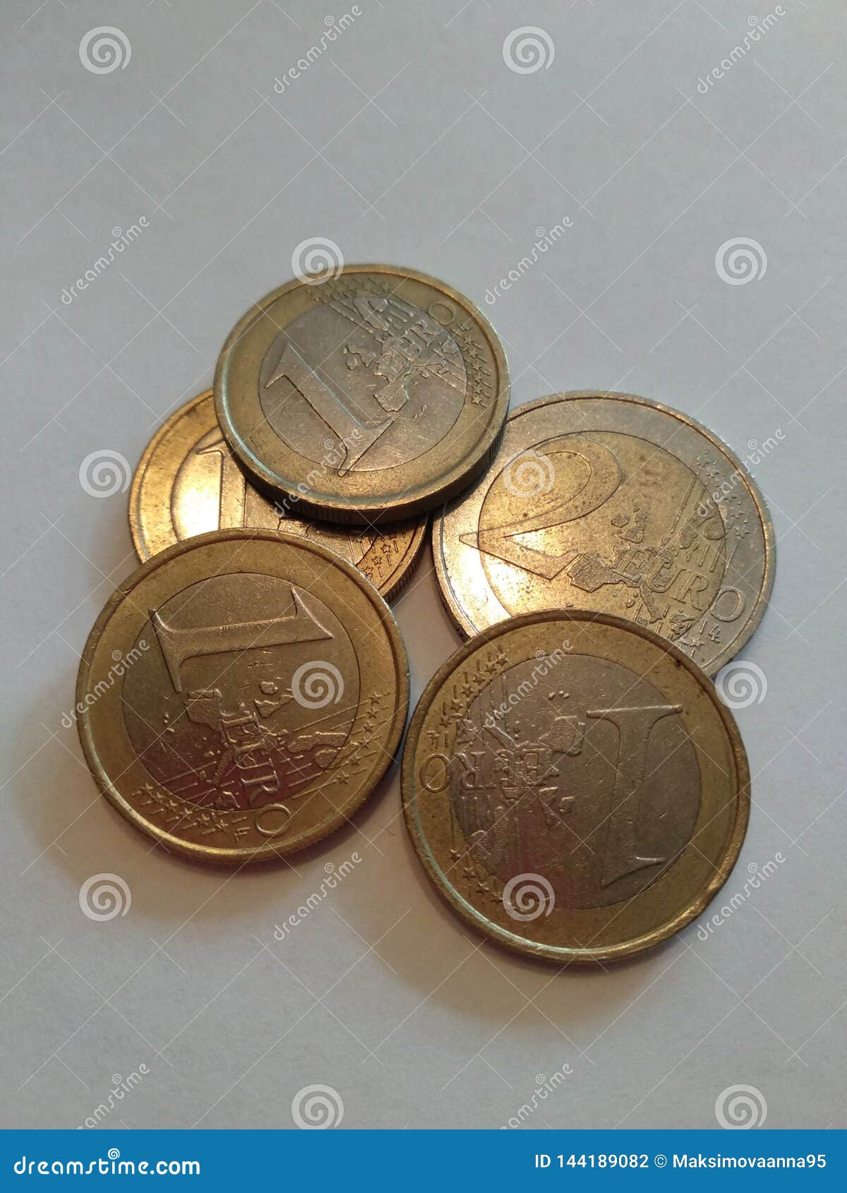 Old Euro Coins from Different Countries, Euro and Cents. Stock Photo ...