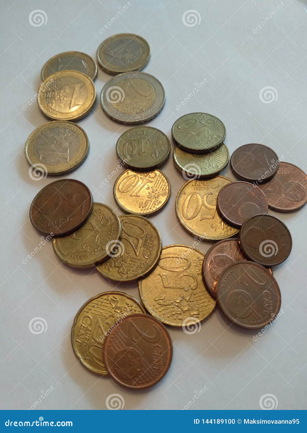 Old Euro Coins from Different Countries, Euro and Cents. Stock Photo ...