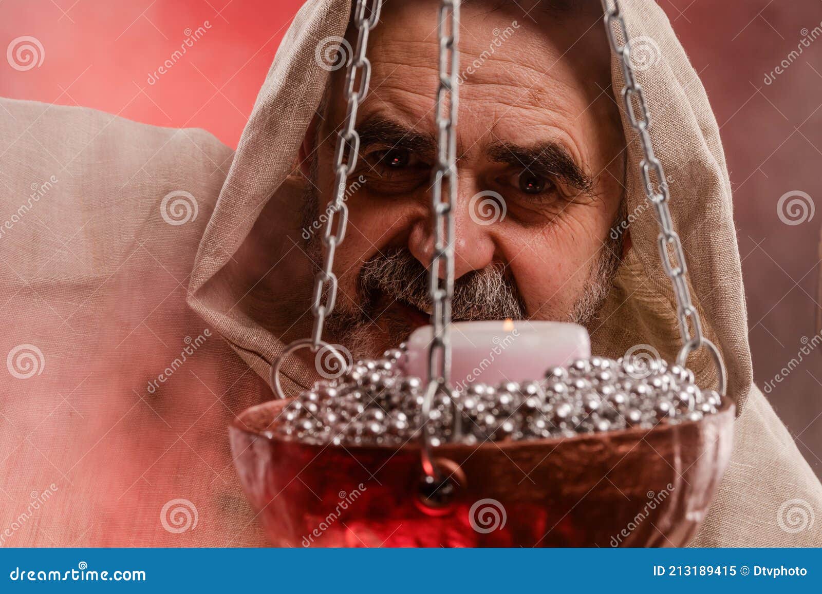 Old Evil Magician Casts Magic Spells Stock Image - Image of faith ...