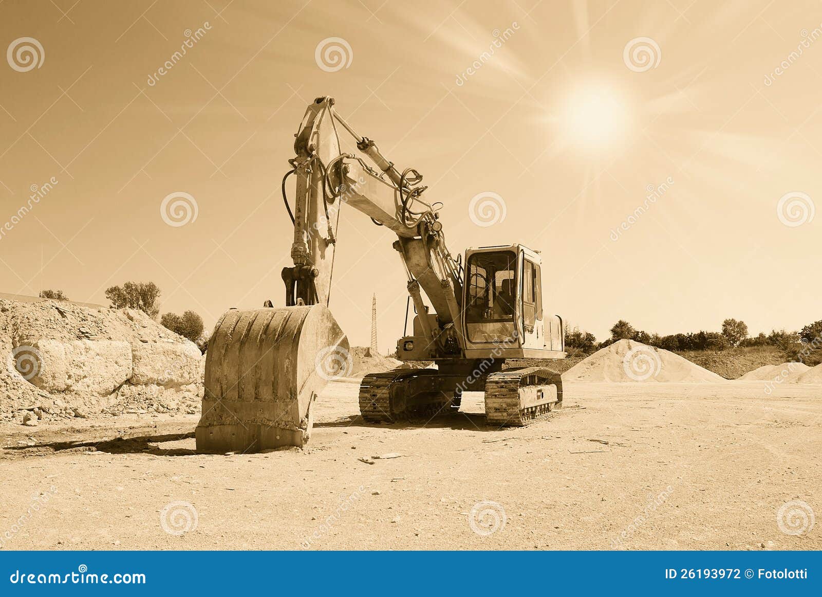 Old excavator stock photo. Image of digger, tractor, cool - 26193972