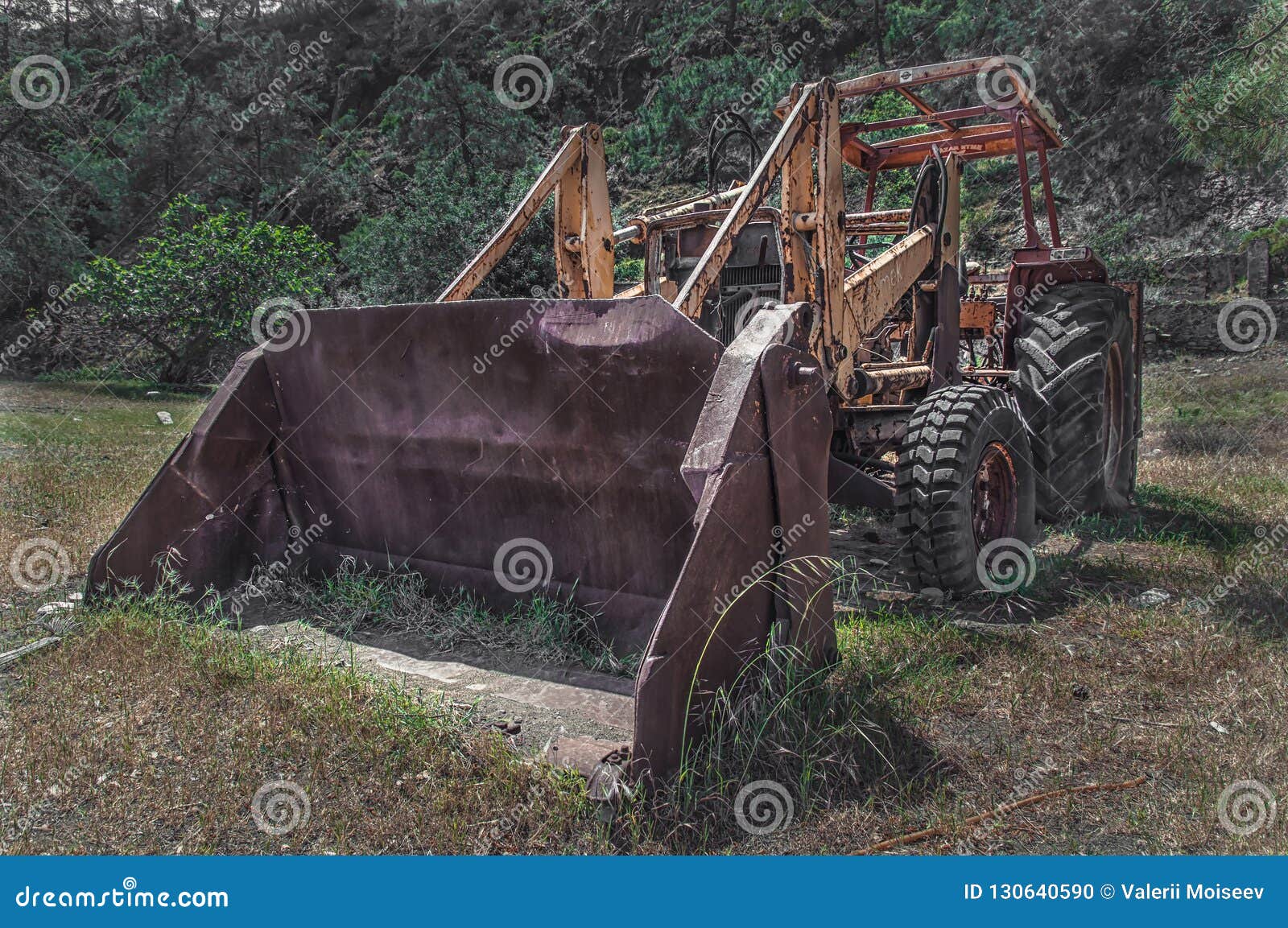 Old Excavator in the Mountains in the Woods, Turkey Stock Photo - Image ...