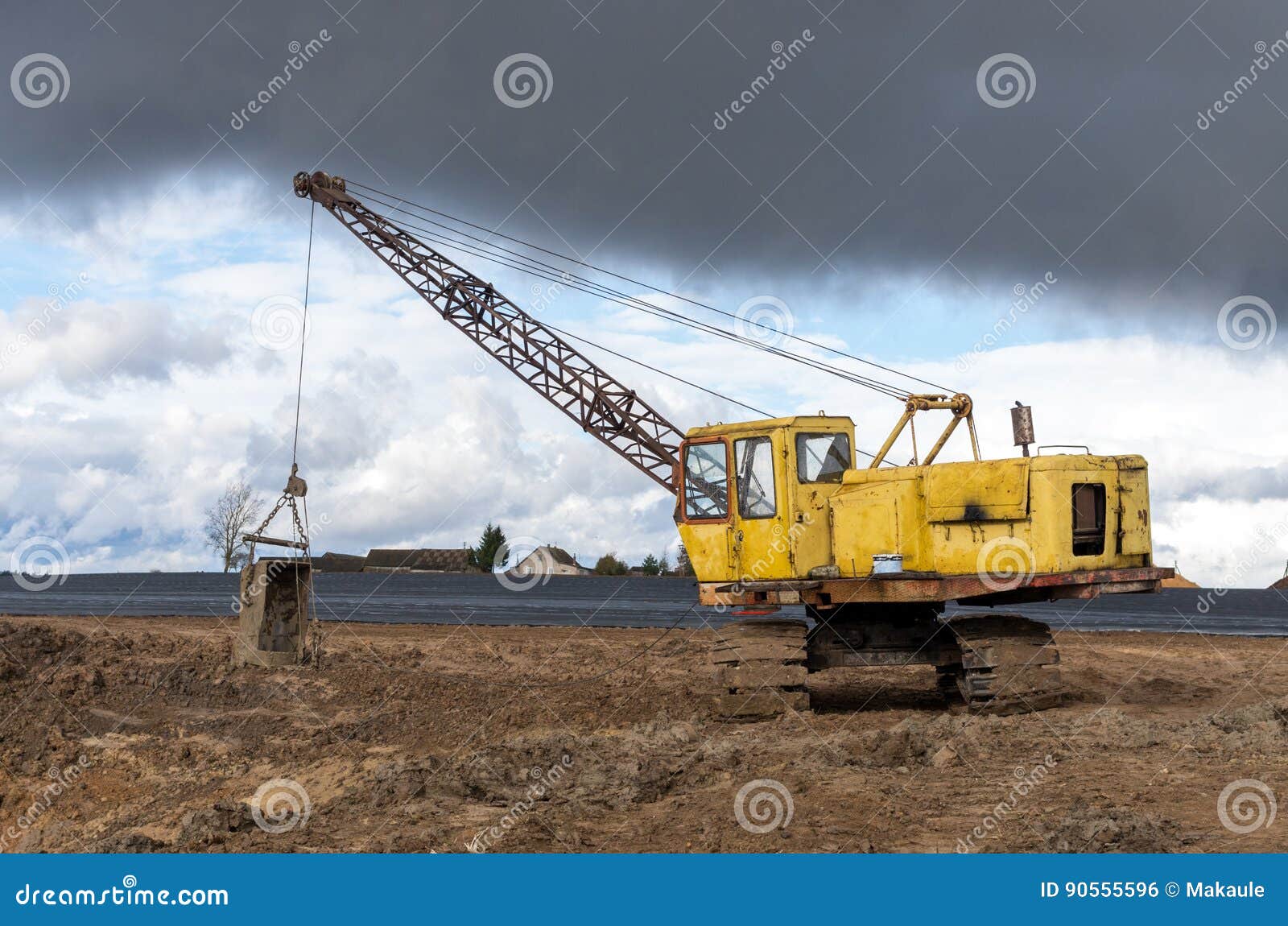 The old excavator stock photo. Image of dragline, clay - 90555596