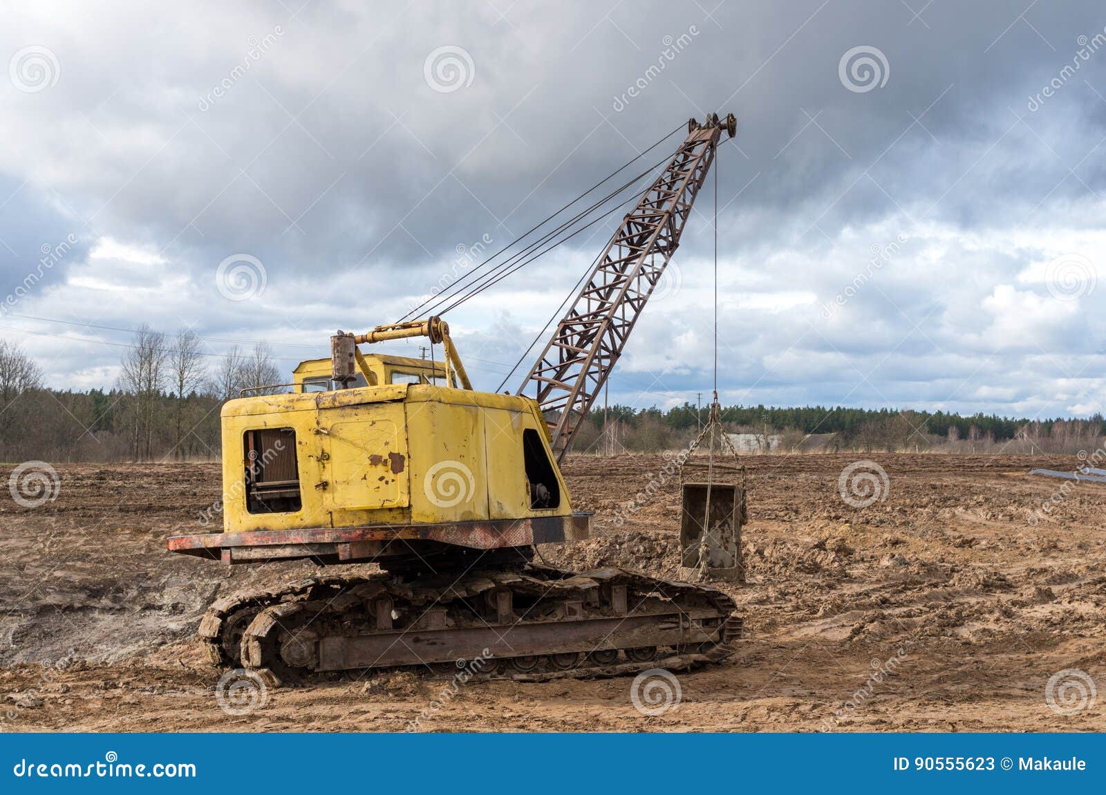 The old excavator stock image. Image of machinery, clay - 90555623