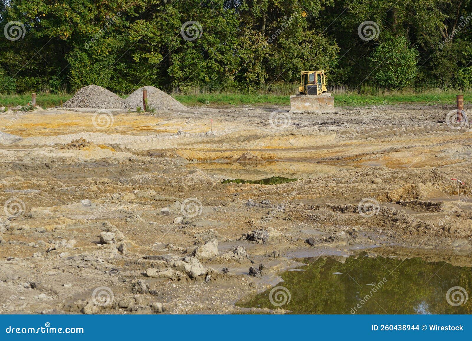 Old Excavator Track in a Muddy Dry Area Stock Photo - Image of rural ...