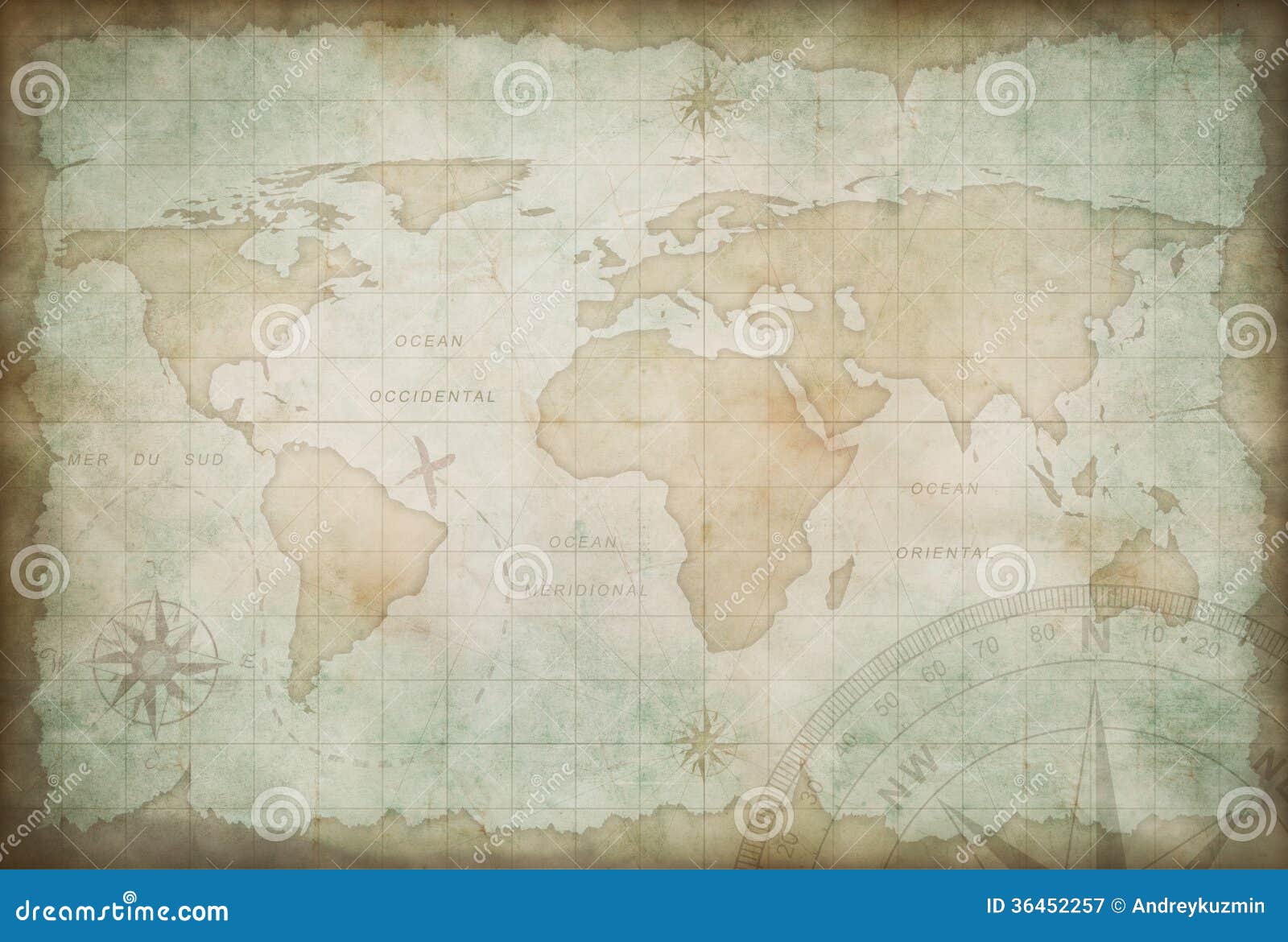 Old Exploration And Adventure Map Background Stock Image ...