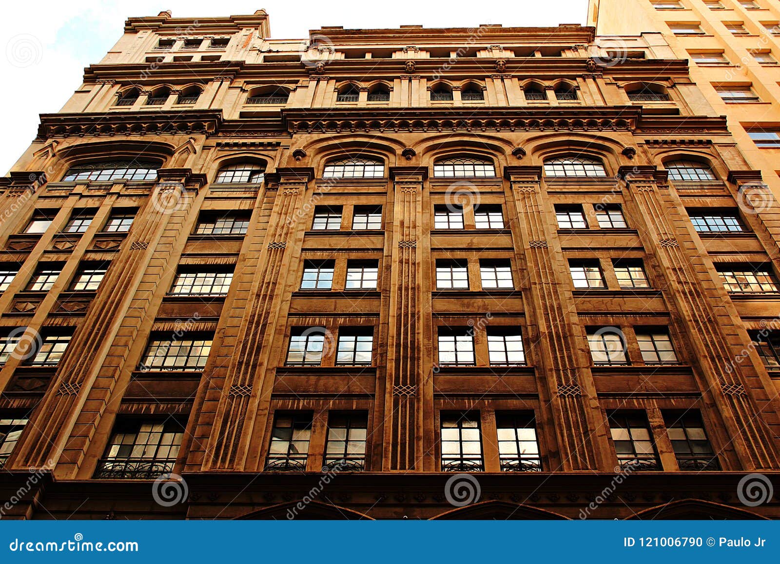 Old Facade and Its Glass Windows. Stock Photo - Image of blue, steel ...