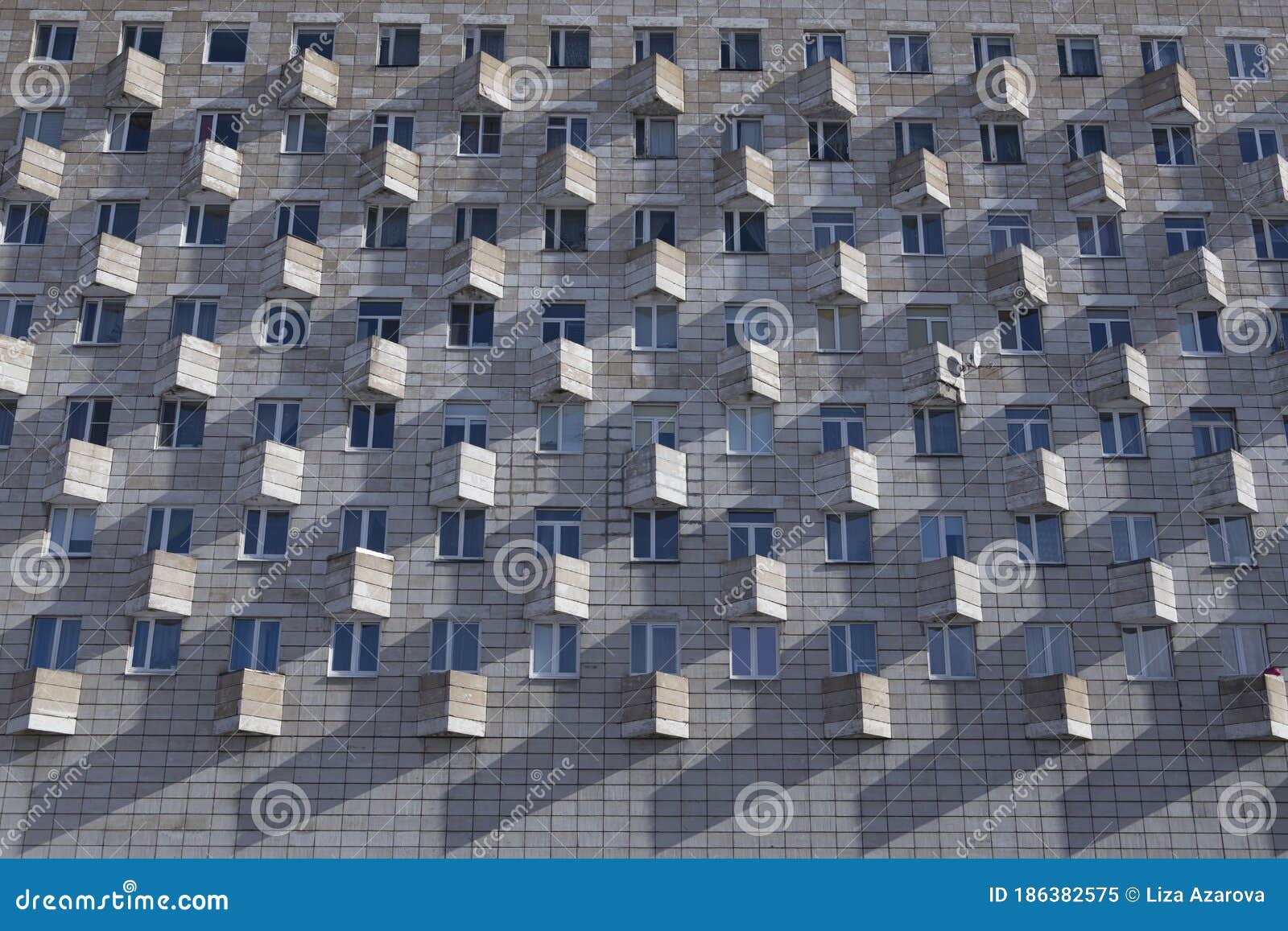Old Facade of a Soviet Ussr Concrete Constructivism Brutalism Building ...