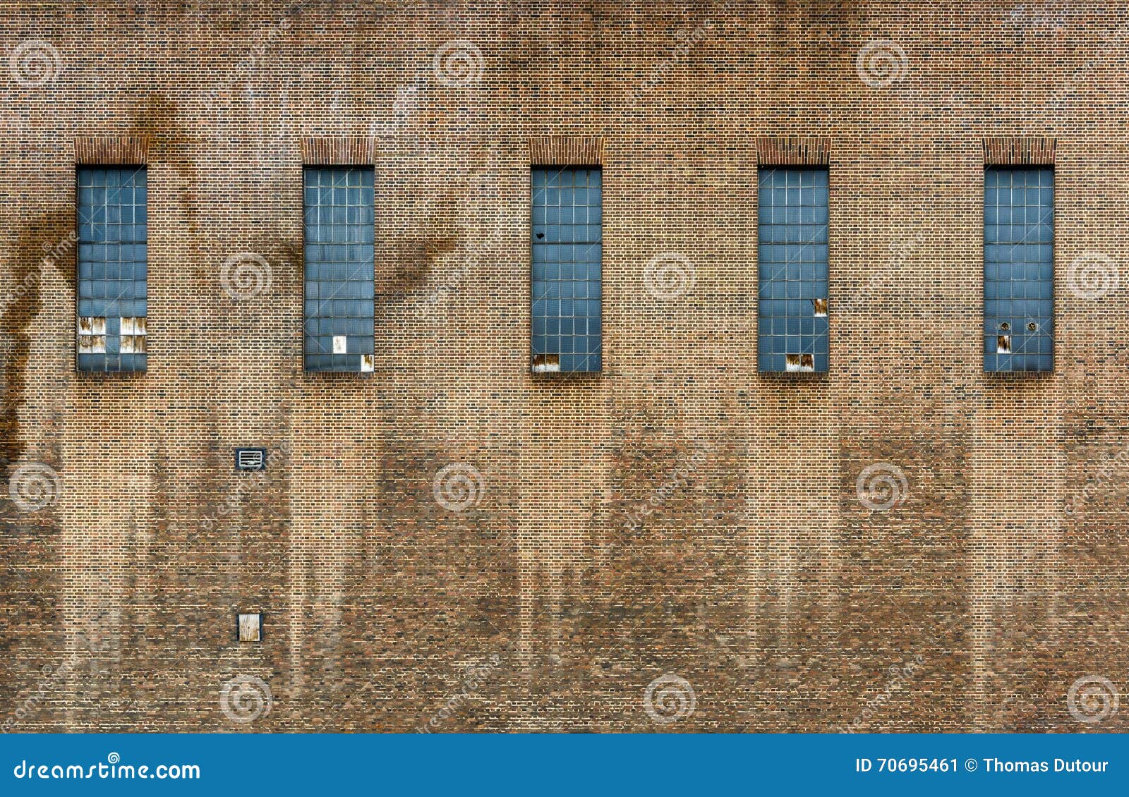 Old factory brick wall stock image. Image of aging, broken - 70695461