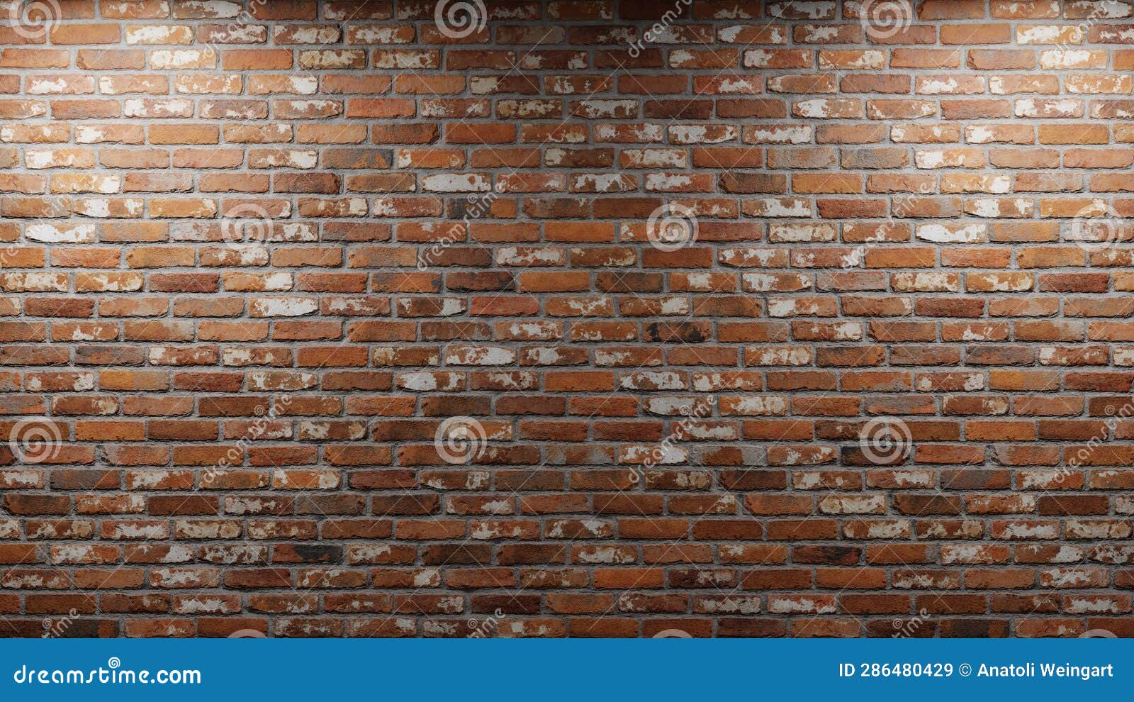 Old Factory Bricks Wall, Spotlights. Realistic 3D Rendering ...