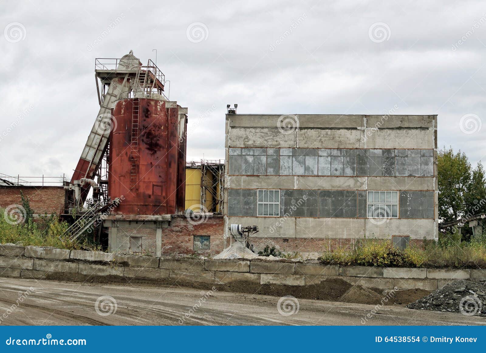 Old Factory for Cement Production Stock Photo - Image of improvement ...
