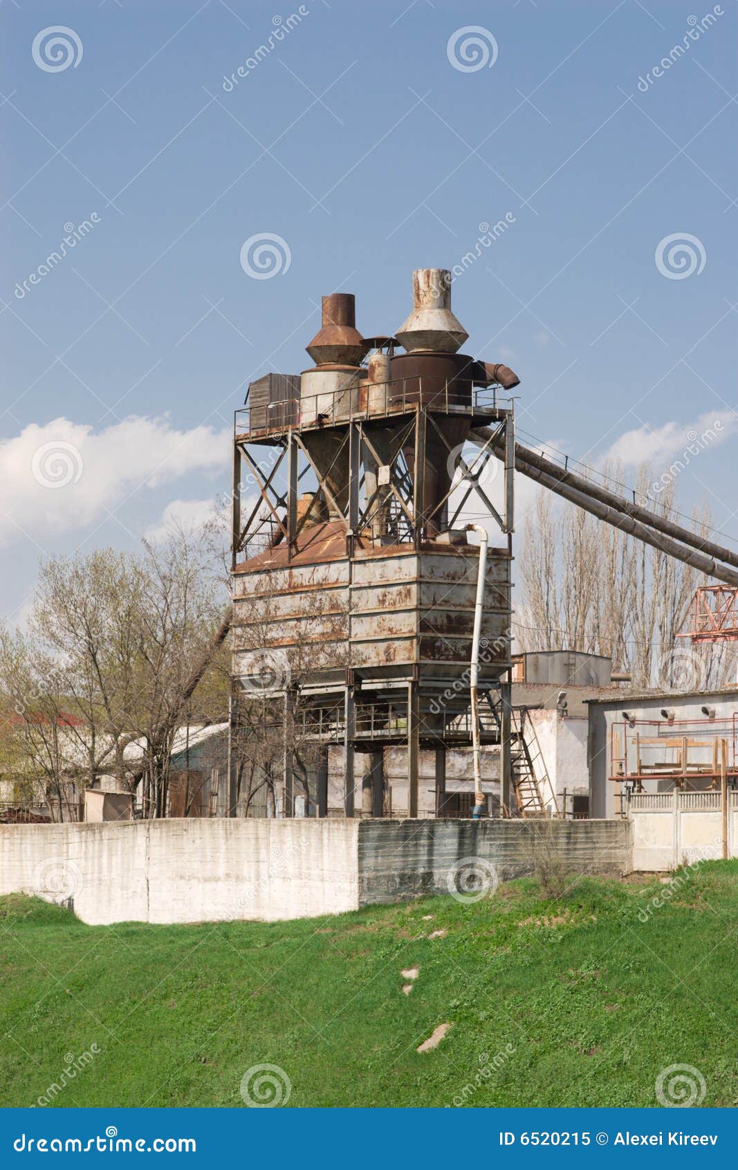 Old Factory on a Green Hill Stock Image - Image of pollution, building ...