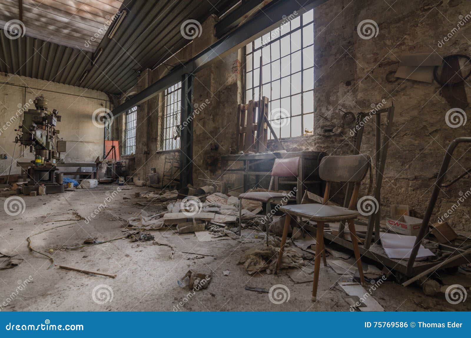 Old factory halls stock photo. Image of discovery, manufacturer - 75769586