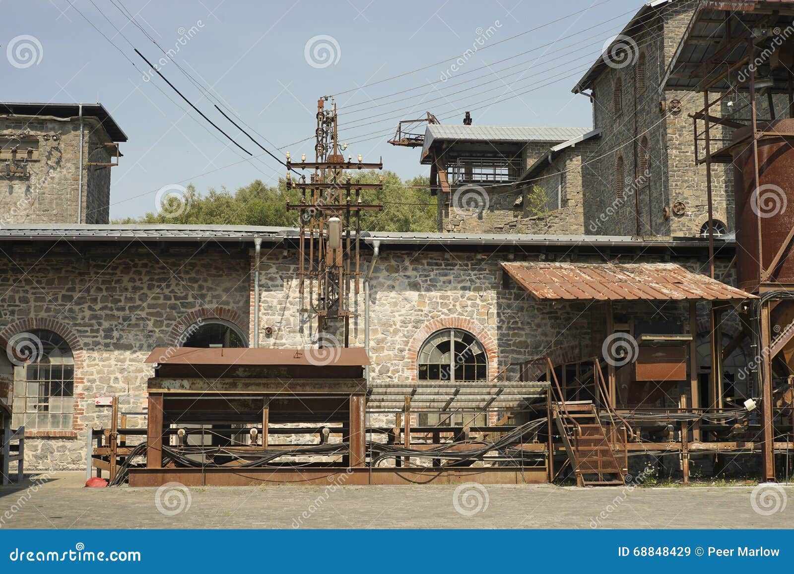 An Old Rusty Quarry Excavator Is Located On The Territory Of A Mining ...