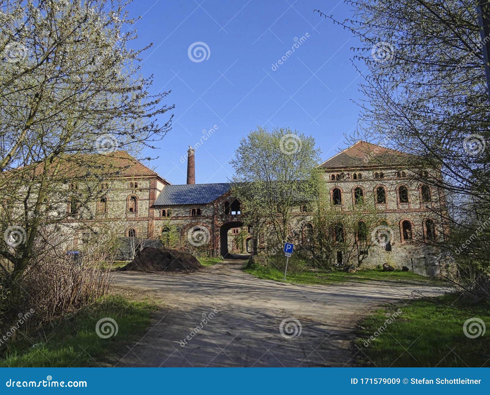An Old Factory Outside the City Stock Image - Image of natural, stately ...
