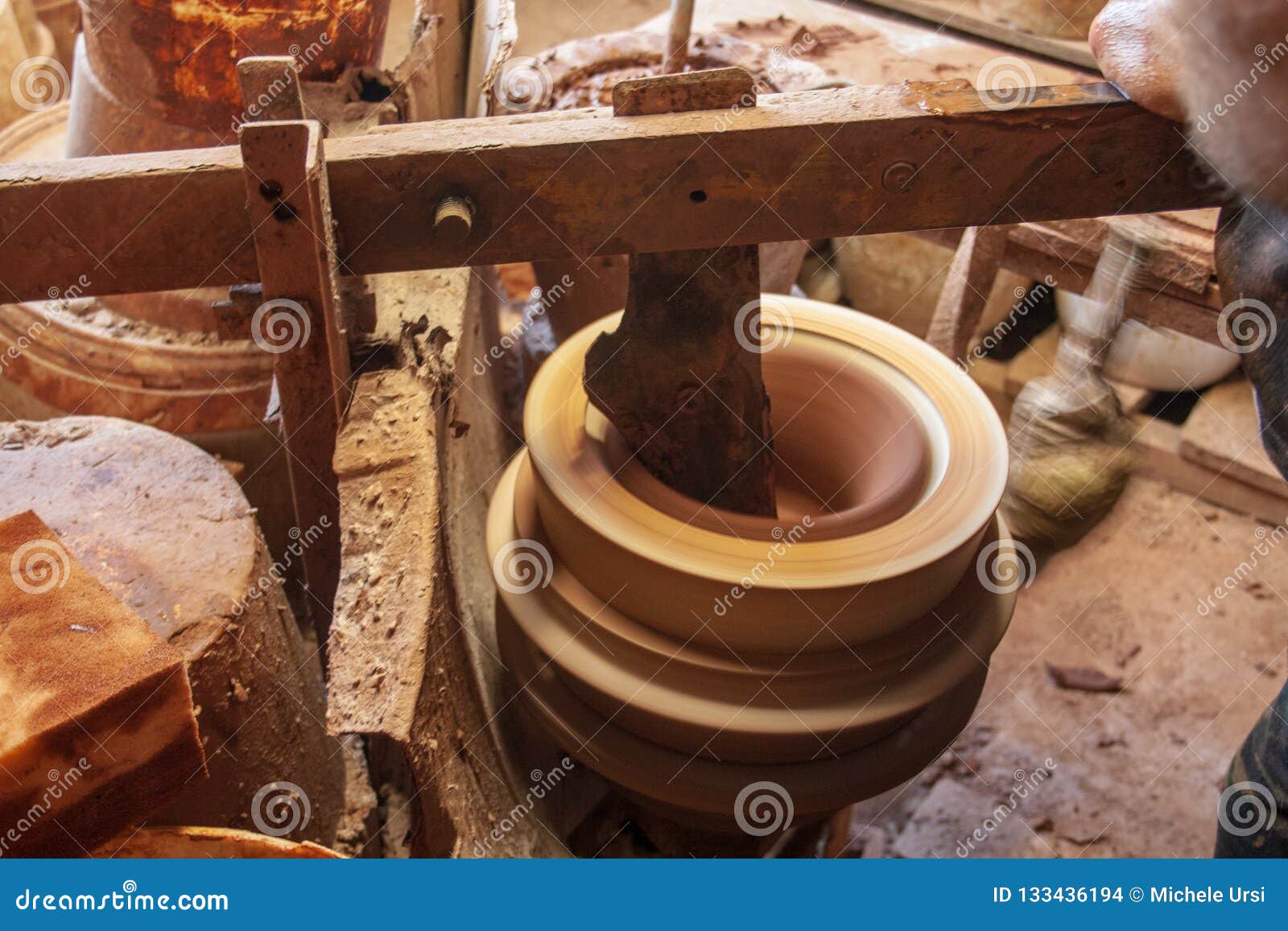 Pottery, old factory stock photo. Image of molding, handmade - 133436194
