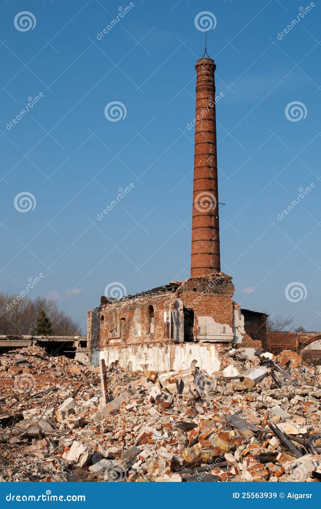 Old factory ruins stock image. Image of chimney, factory - 25563939