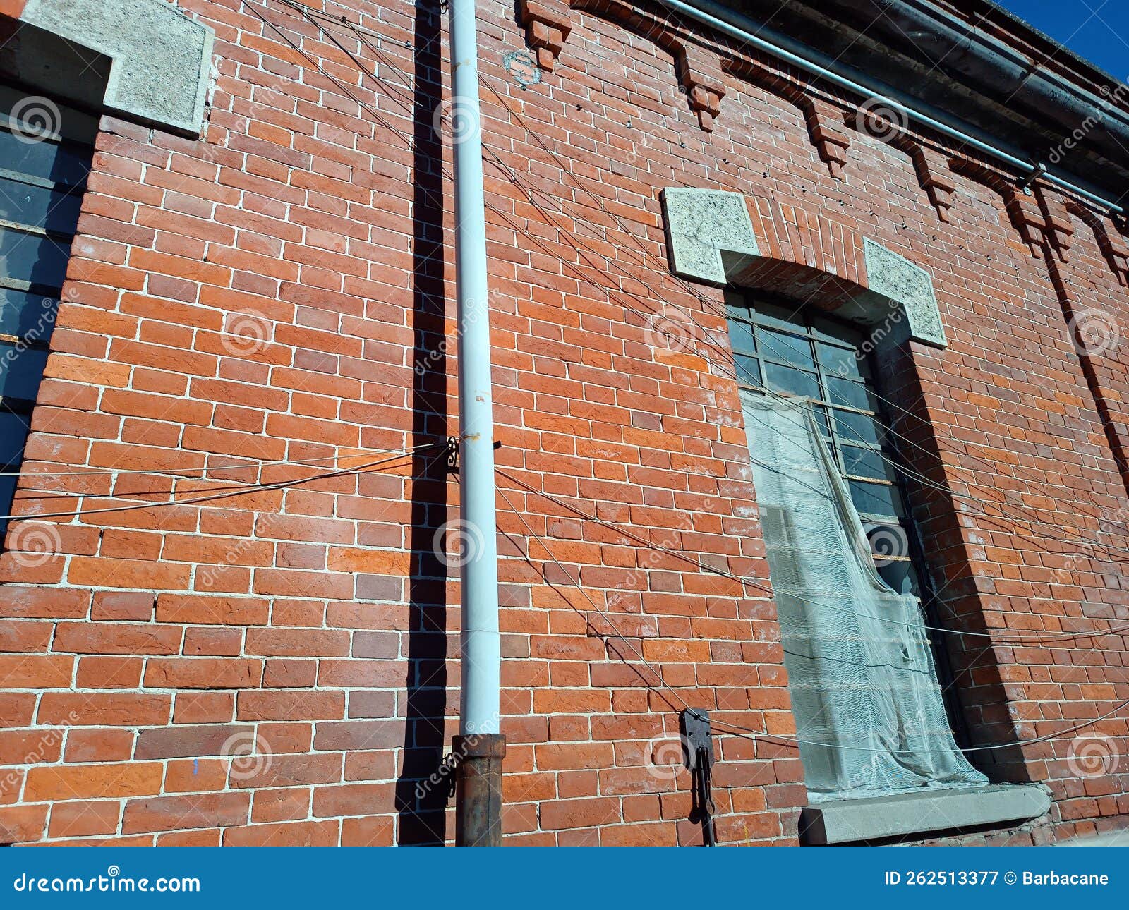 Facade Exterior of an Old Factory, Exterior Building Detail Stock Image ...