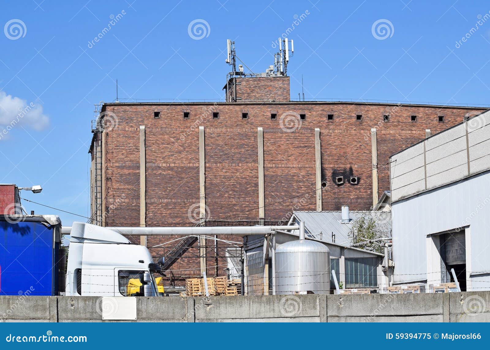 Old Factory and Warehouse Building Stock Image - Image of door ...